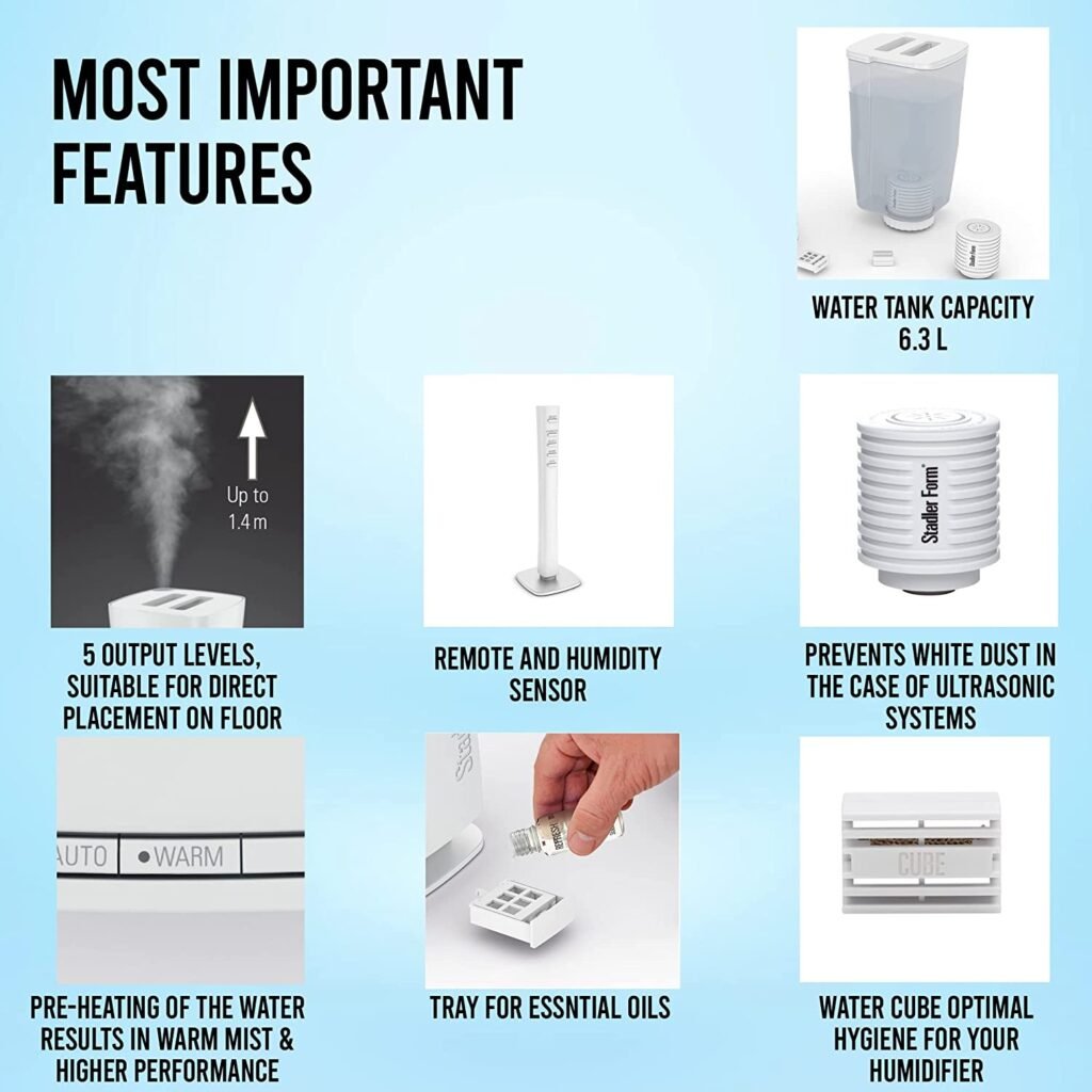 Stadler Form Swiss Design Humidifier 6.3L Ultrasonic Humidifier with ...