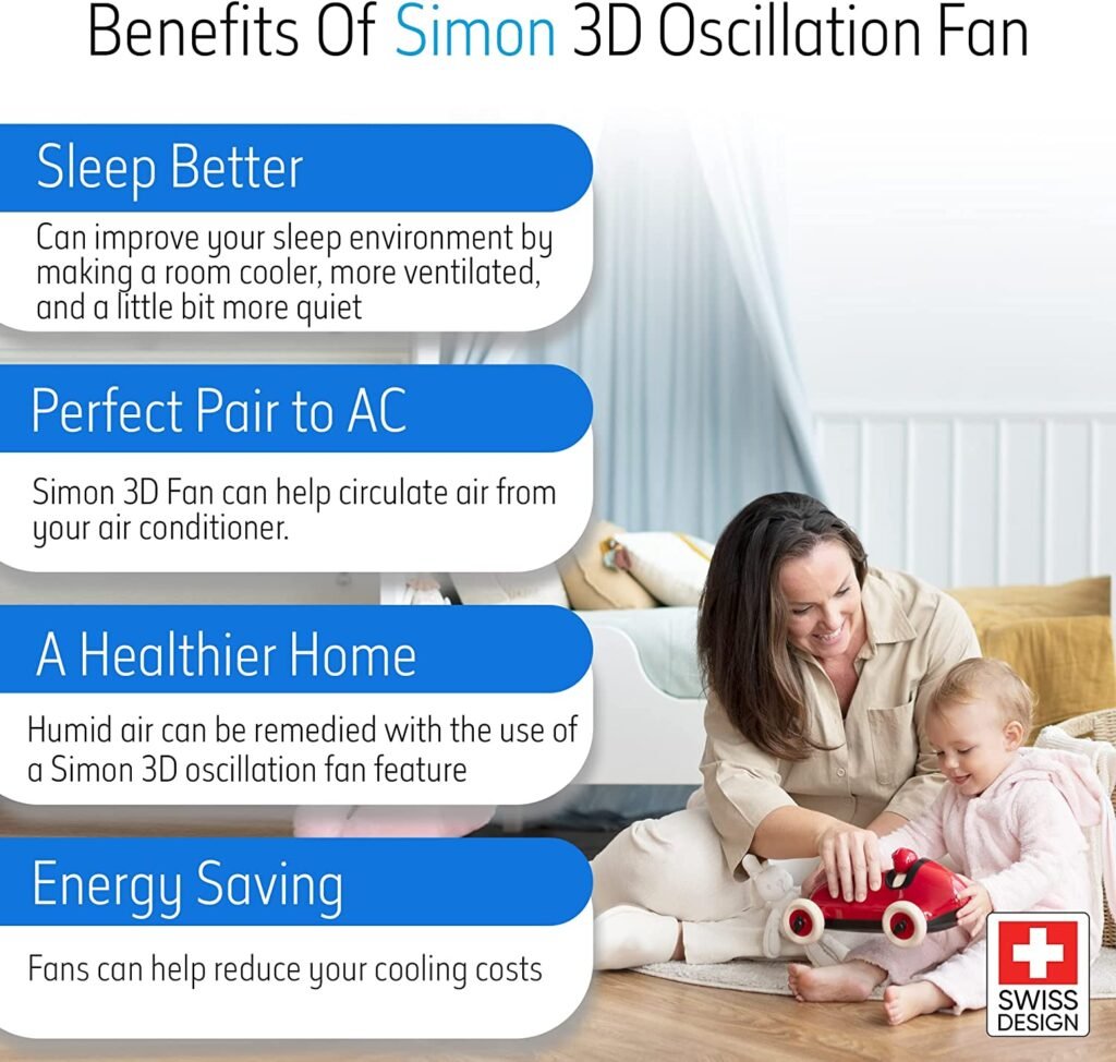 Stadler Form Simon 3D Air Circulators Fan Swiss Made Quiet and Powerful Natural Wind conditions ...