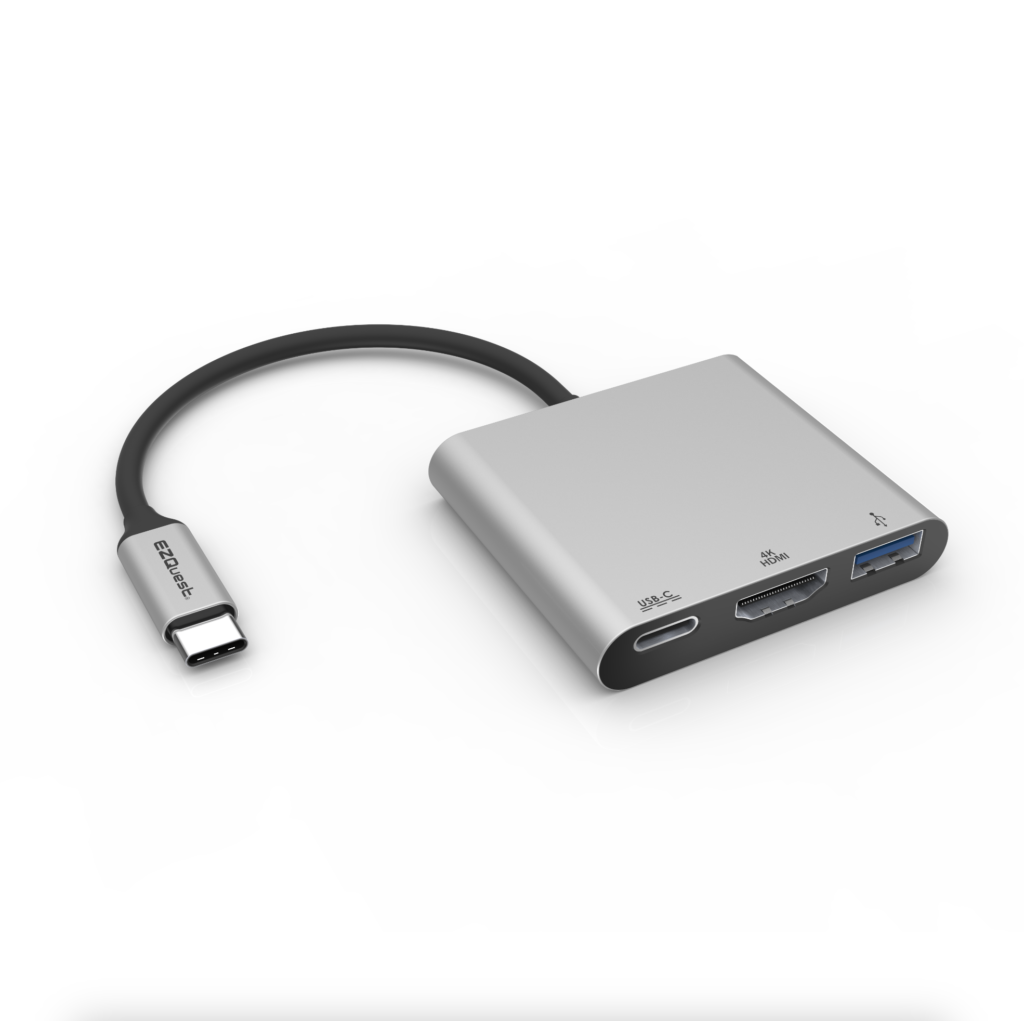 EZQuest 3-Port USB Type-C Multimedia Adapter with Charging – www.evo.ae